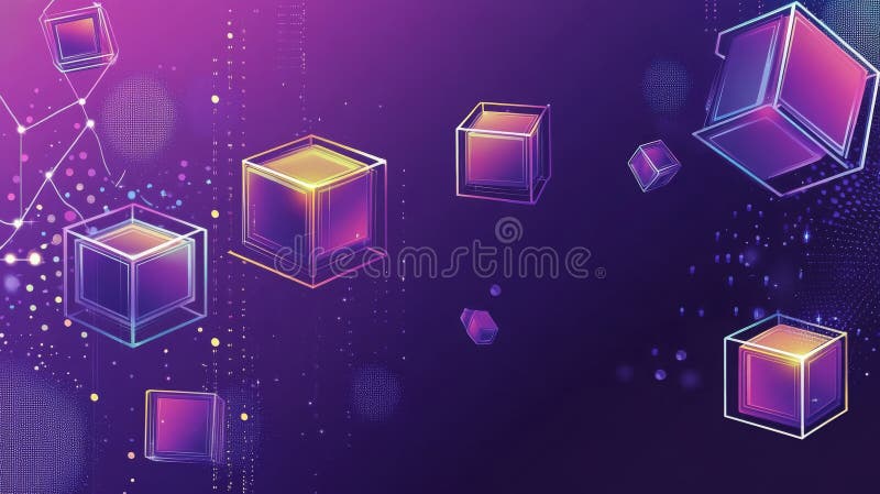 Glowing Patterns are Set Against a Dark Background with Vibrant Neon ...