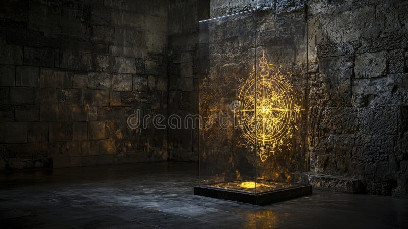 Glowing Patterns from Transparent Sheet Ancient Chamber Visual Art Dark ...