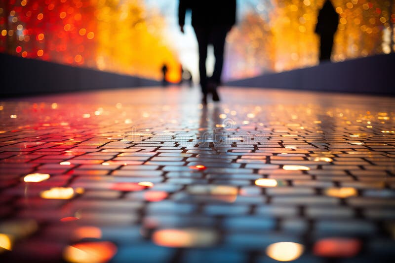 A Glowing Pedestrian Walkway with Kinetic Tiles Generating Energy ... A Glowing Pedestrian Walkway with Kinetic Tiles Generating Energy ...