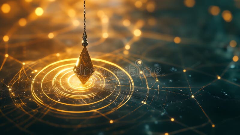 A Glowing Pendulum Swings Over Intricate Patterns of Light and Energy ...