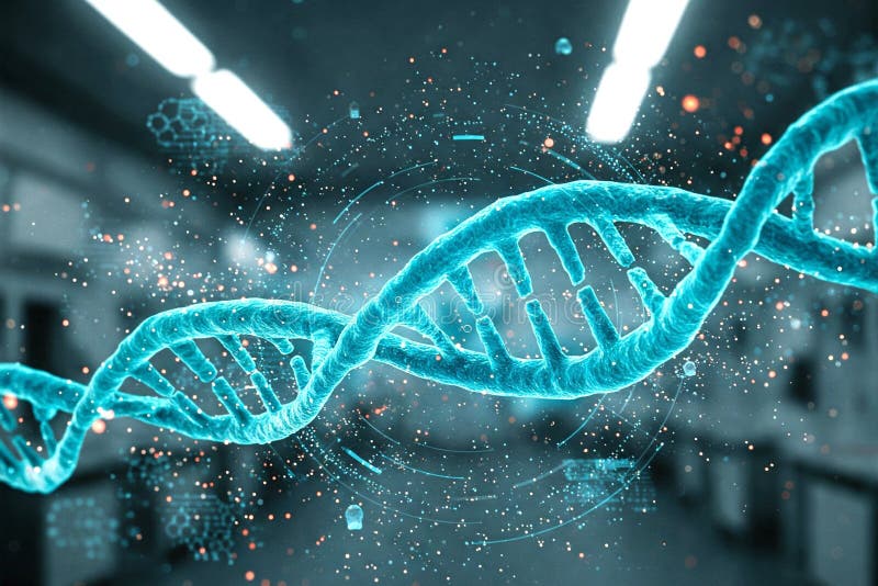 DNA Helix Pharmaceutical Research - AI Stock Illustration ...