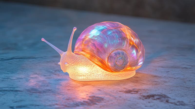 A Glowing Photo of a Translucent Snail Shell Styled on a Light Stone ...