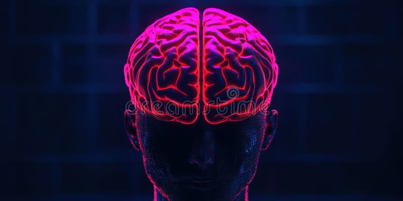 The Pink Brain in Light Bulb for Creative or Business Concept 3d ...