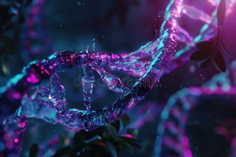 Glowing Pink DNA Branch stock photo. Image of tree, branch - 366194100