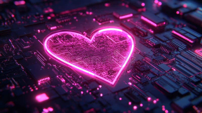 Heart in circuit board stock vector. Illustration of motherboard ...