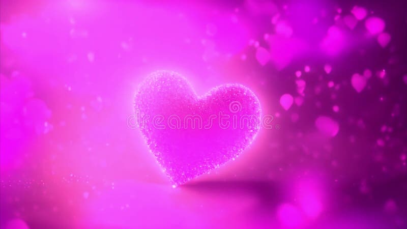 Glowing Pink Heart with Hearts Background Stock Footage - Video of ...