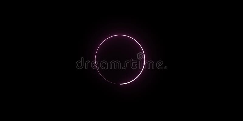 Glowing Pink Loading Circle Preloader Animation Rotating on Black ...