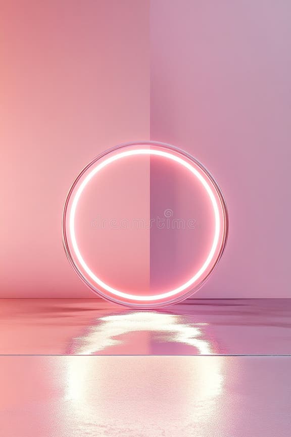 A Glowing Pink Neon Halo Creates a Striking Visual Effect Against a ...