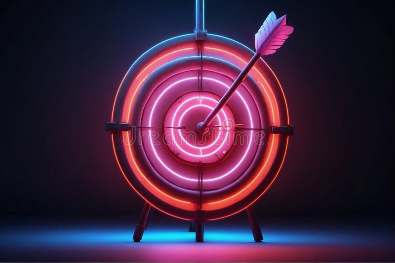 A Glowing Pink and Orange Target with a Glowing Arrow,ai Generated ...