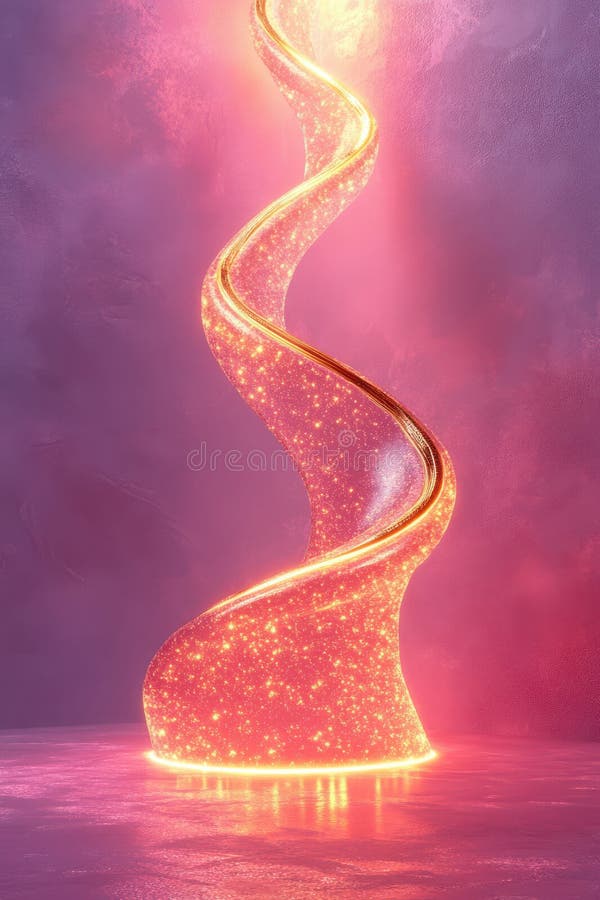 Glowing Pink Spiral Pathway Abstract Art Digital Design Stock ...