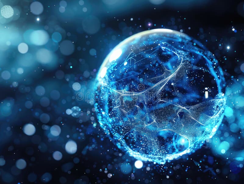 Glowing Planet with Electrical Circuitry Stock Image - Image of energy ...