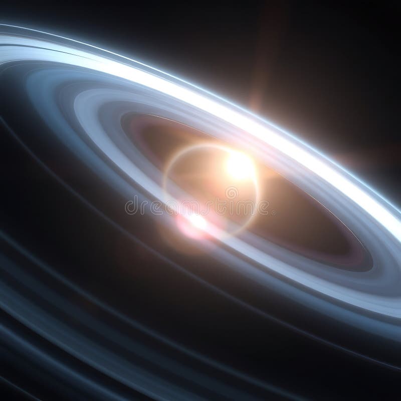 A Glowing Planetary Ring System with Bright Highlights and Soft Shadows ...
