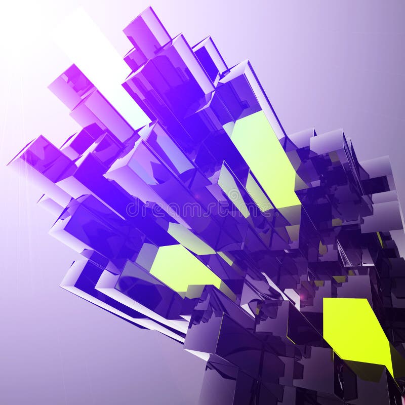Glowing plastic blocks stock illustration. Illustration of object ...