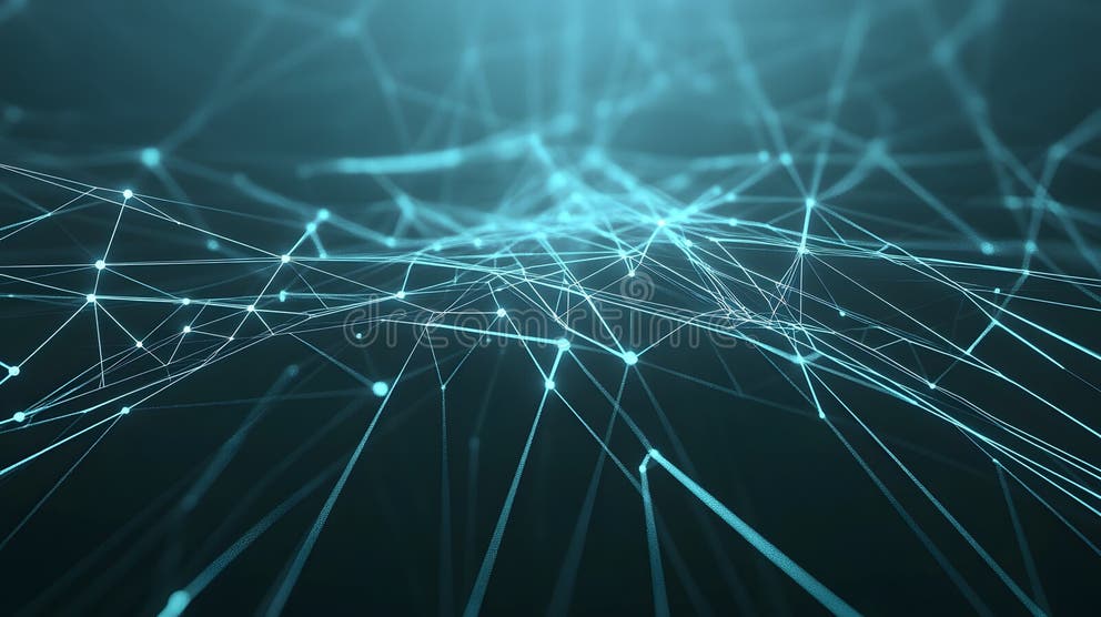 Glowing Point Mesh Network, Minimal and Clean, with Central Space Left ...