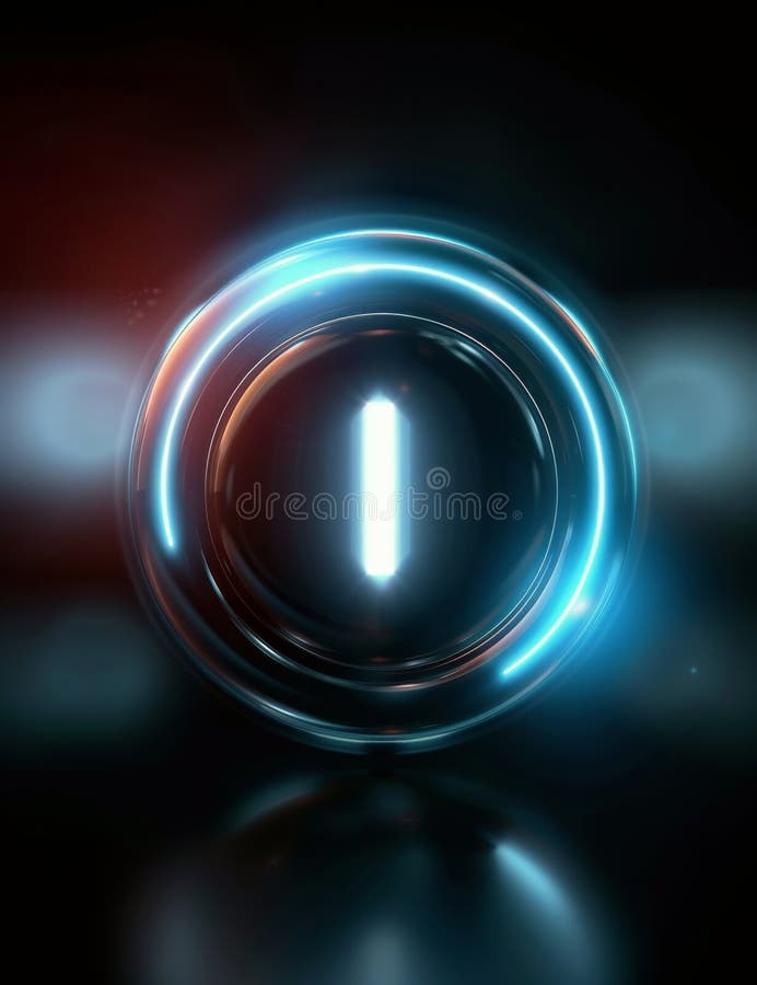 Glowing Power Button Symbol Illuminated in Dark Environment Stock Image ...