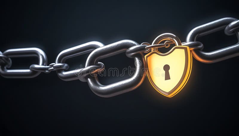 Glowing Protected Chain Use As a Copyright Protected Line, Stock ...