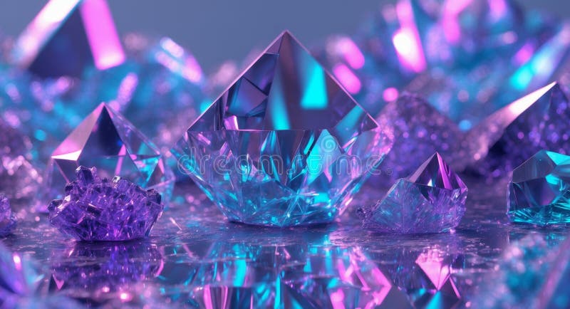 Glowing Blue Purple Crystals Cluster Close Up Stock Photos - Free ...
