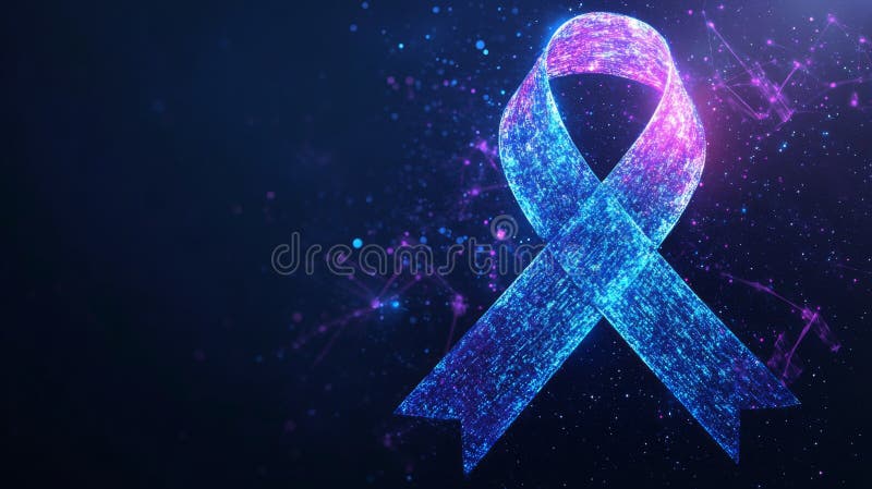 Glowing Purple Blue Digital Awareness Ribbon Stock Illustration ...