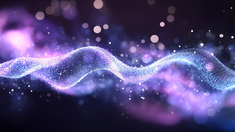 Glowing Purple Blue Particle Wave Abstract Background AI Generated ...