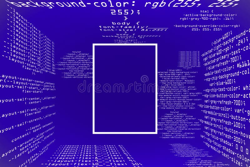 Glowing Purple Coding Programming Background with Square Mock Up Frame ...