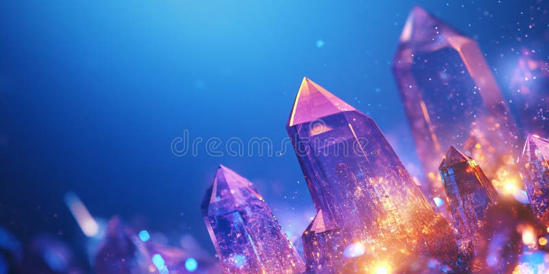 Glowing Purple Crystals Cluster Abstract Background High Quality Image ...
