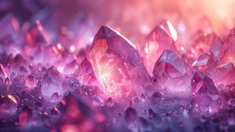 Glowing Purple Crystals - Generative Ai Stock Illustration ...