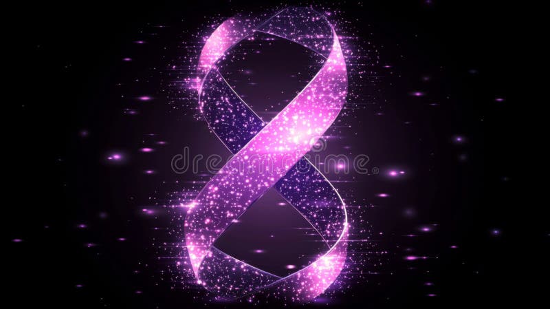 Glowing Purple Infinity Symbol Abstract Design Stock Illustration ...