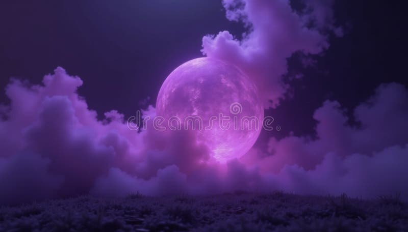 Glowing Purple Mist Enveloping a Mysterious Object, Purple, Glowing ...