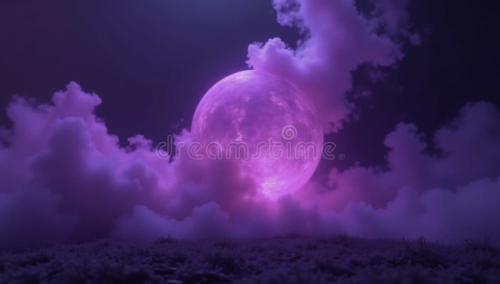 Glowing Purple Mist Enveloping a Mysterious Object, Purple, Glowing ...