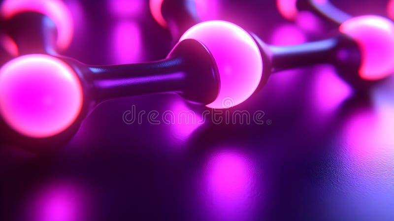 Glowing Purple Molecular Structure Visualization with Dark Textured ...