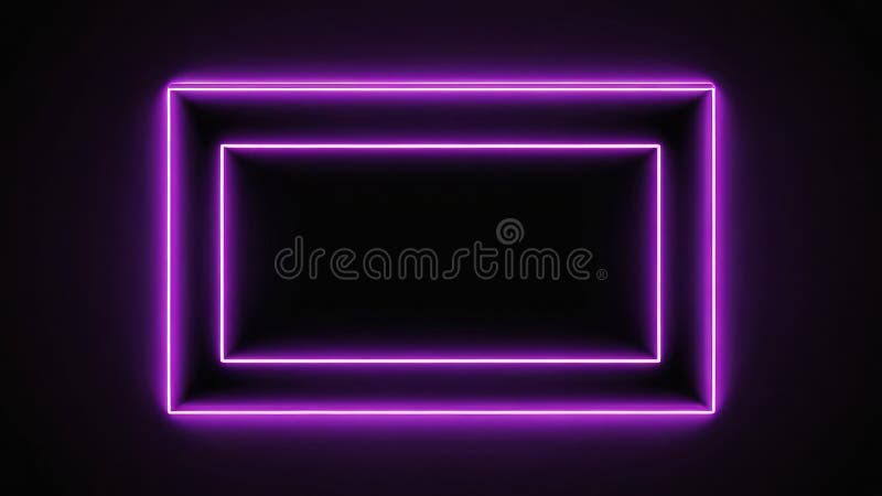 Glowing Purple Neon Frame, Ideal for Bold Modern Art Installations ...