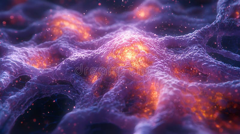 Glowing Purple and Orange Neural Network, Abstract Background, Science ...