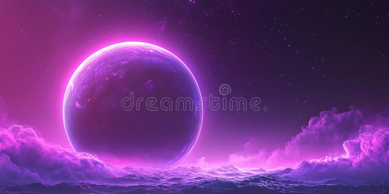 Glowing Purple Planet: Stunning Space Background Image Stock ...
