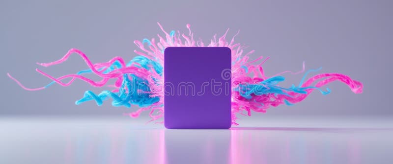Glowing Purple Rectangle with Pink and Blue Energy Abstract Stock Photo ...