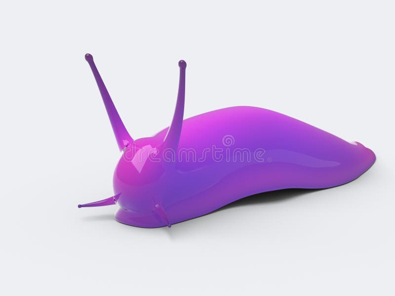 Glowing Purple Slug on White Background Stock Illustration ...