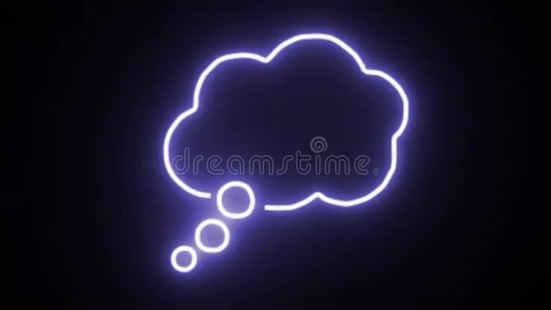 Glowing Purple Thought Bubble Animation. Dream, Imagination, or Idea ...