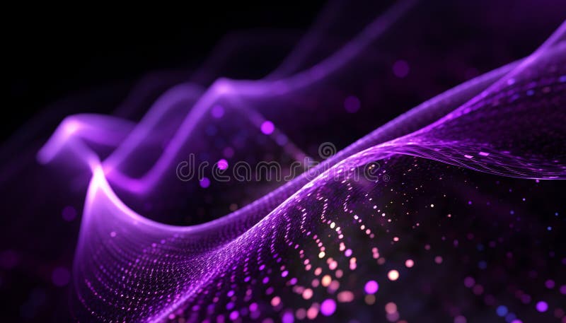 Glowing Purple Wave Pattern Creates Futuristic Abstract Design ...