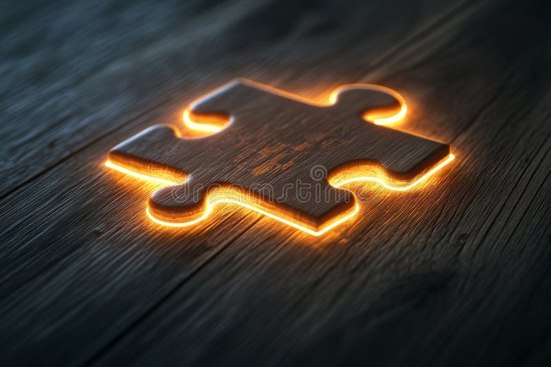 Glowing Puzzle Piece Completing Vision in Modern Startup Concept Stock ...