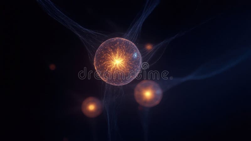 Glowing Quantum Bits Connected by Intricate Light Threads Depict ...