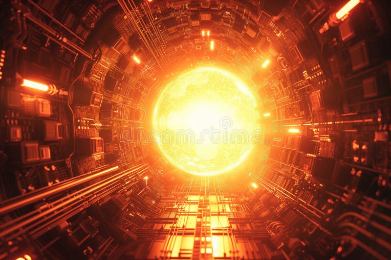 Glowing Quantum Computer Unit with Thermonuclear Reactor Controlled by ...