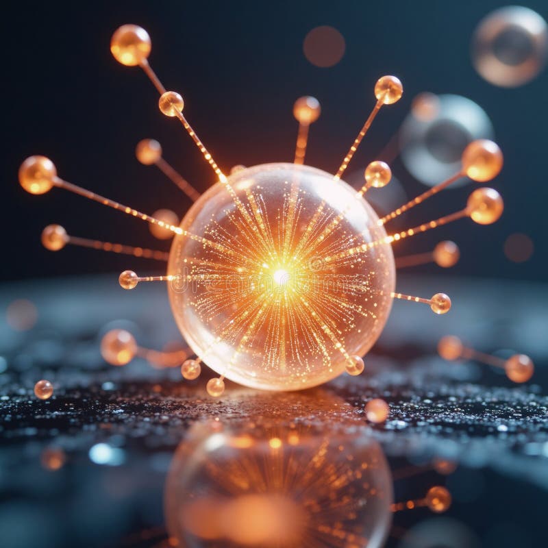 Glowing Quantum Particle Symbolizing Encrypted Ballots Against White ...