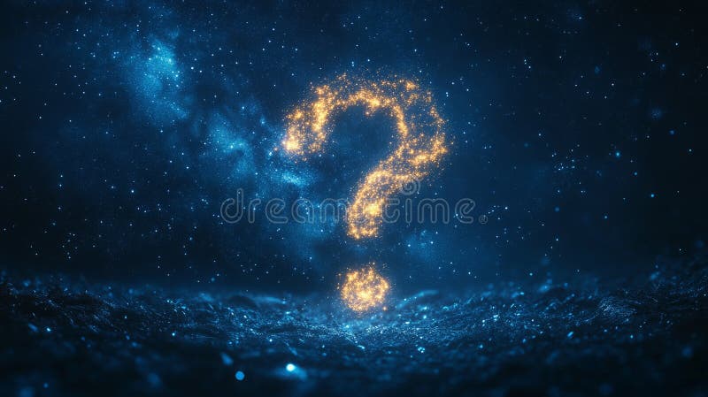 Glowing Question Mark Cosmic Starry Background Stock Photos - Free ...