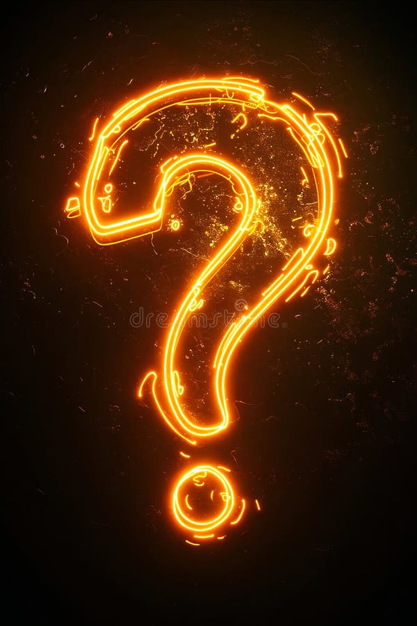 A Glowing Question Mark in the Dark. Generative AI Stock Photo - Image ...