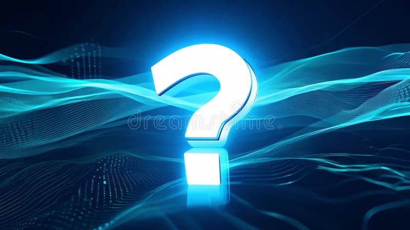 Glowing Question Mark on a Digital Wave Background Stock Video - Video ...