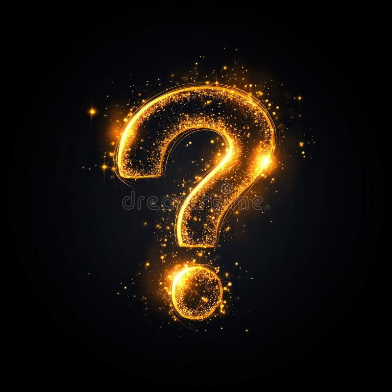 Minimalist Glowing Question Mark Icon with Light Bursts Showcasing ...