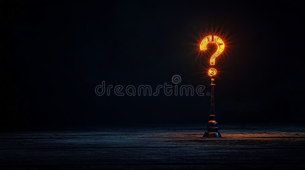 Glowing Question Mark Illuminating Dark Space Stock Photo - Image of ...