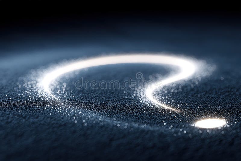 Glowing Question Mark Made of Light on a Dark Surface at Night Stock ...