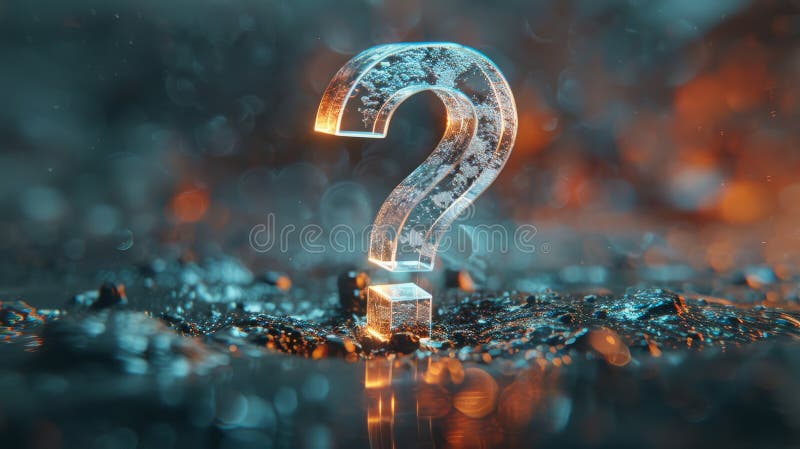 Glowing Question Mark in a Starry Night Sky Amidst the Cosmos Stock ...