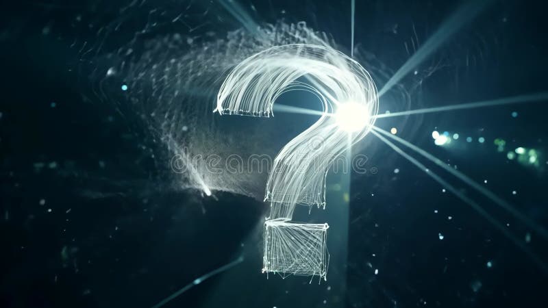 A Glowing Question Mark is Shown in the Dark Stock Video - Video of ...