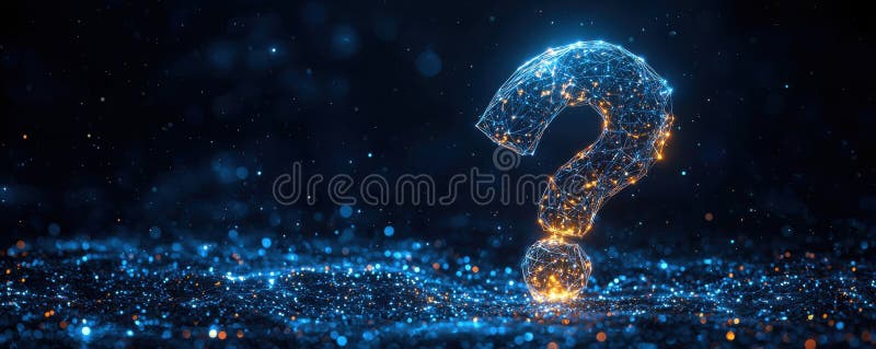 Glowing Question Mark on a Sparkling Abstract Background Stock Photo ...